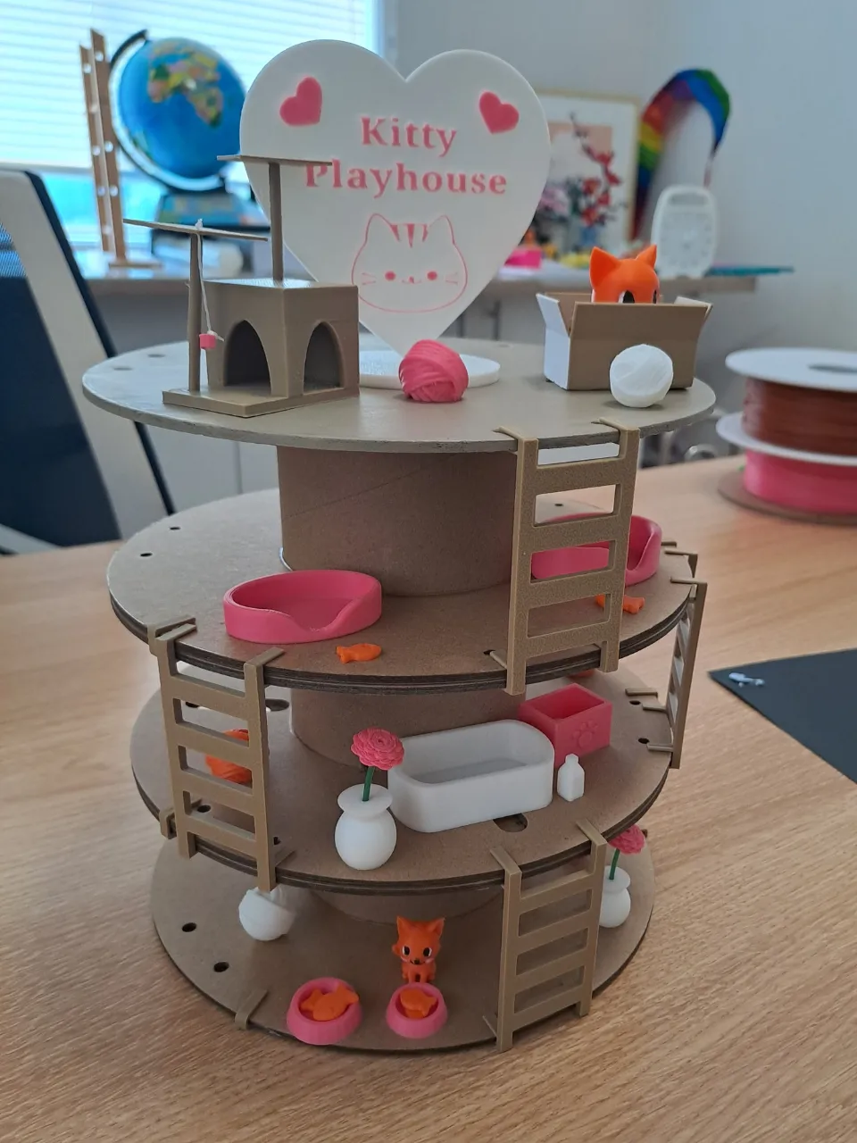 Kitty Cat Play and Display House - Free 3D Print Model - MakerWorld
