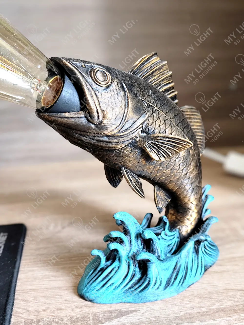 Leaping Fish Lamp - Free 3D Print Model - MakerWorld
