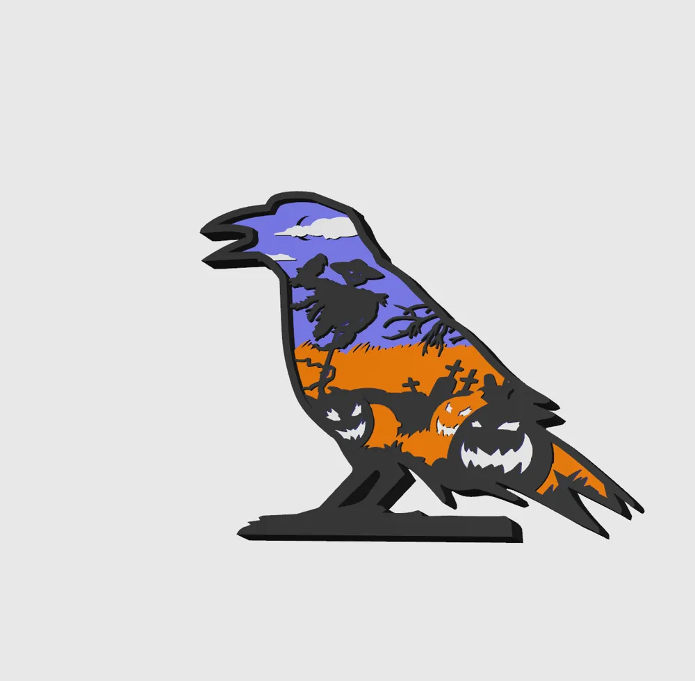 The Cursed Raven 3D Layer Art With Stand by Release The Fleet - MakerWorld