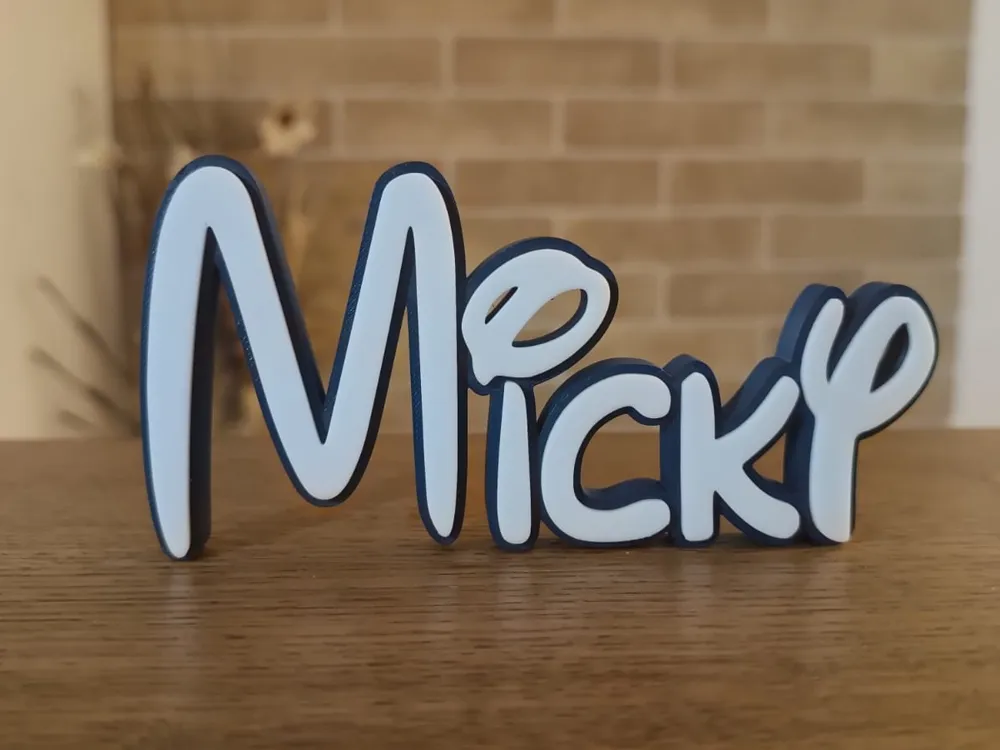 Disney Name Sign Micky - Free 3D Print Model - MakerWorld