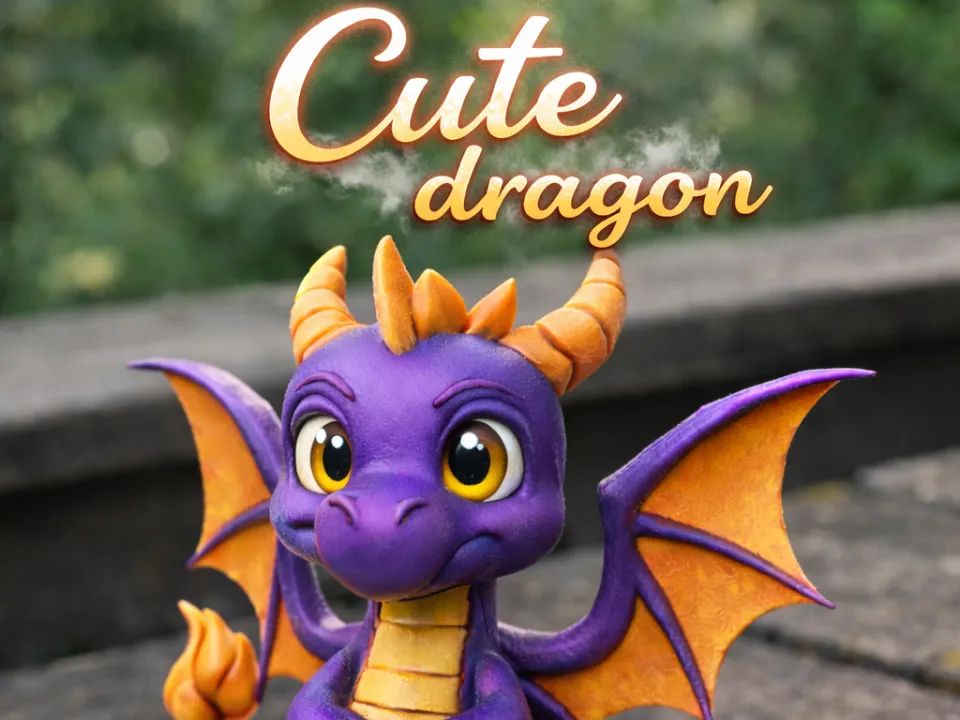 Cute Dragon - Free 3D Print Model - MakerWorld