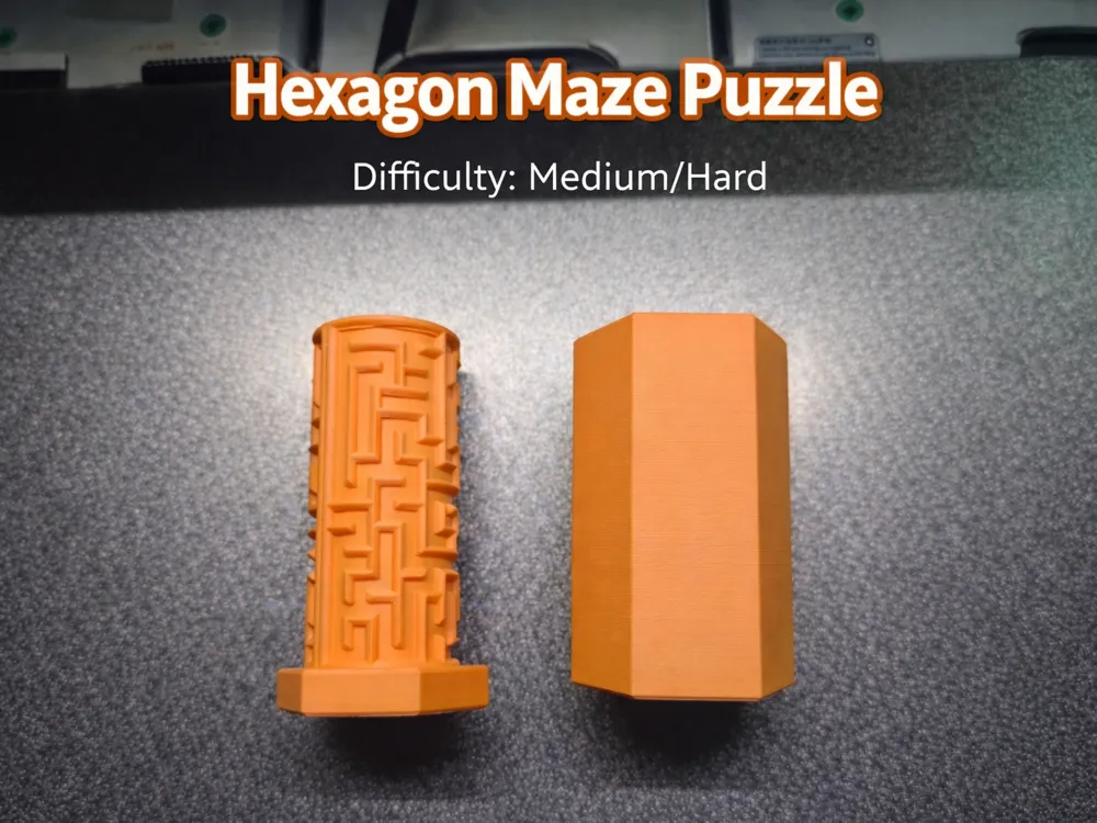 Hexagon Maze Puzzle. Medium/hard - Free 3D Print Model - MakerWorld