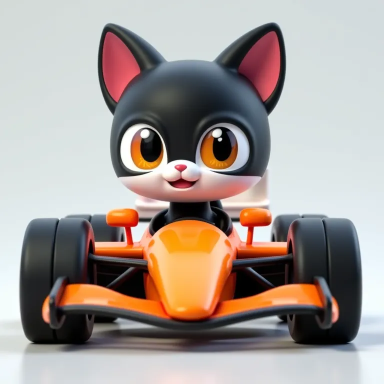 Cat driving Formula 1 McLaren car (Lando Norris) by JustAGuy - MakerWorld