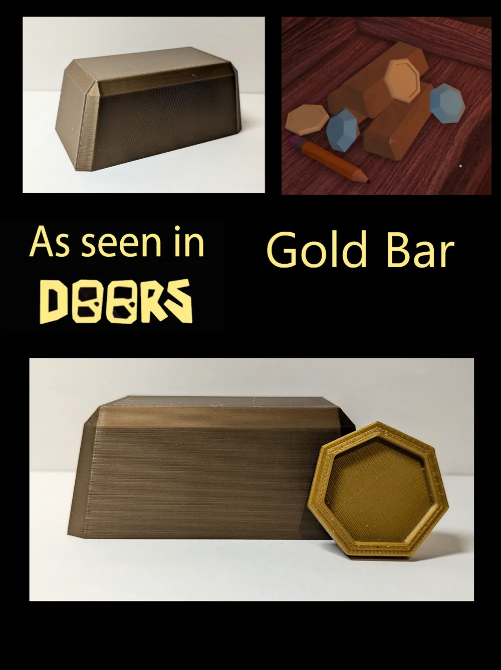 Gold Bar from Doors (Roblox) by Roby - MakerWorld