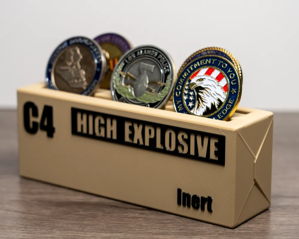 C4 Brick Challenge Coin Display by altair3d MakerWorld: Download Free ...