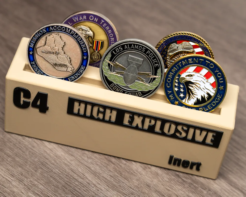 C4 Brick Challenge Coin Display by altair3d MakerWorld: Download Free ...