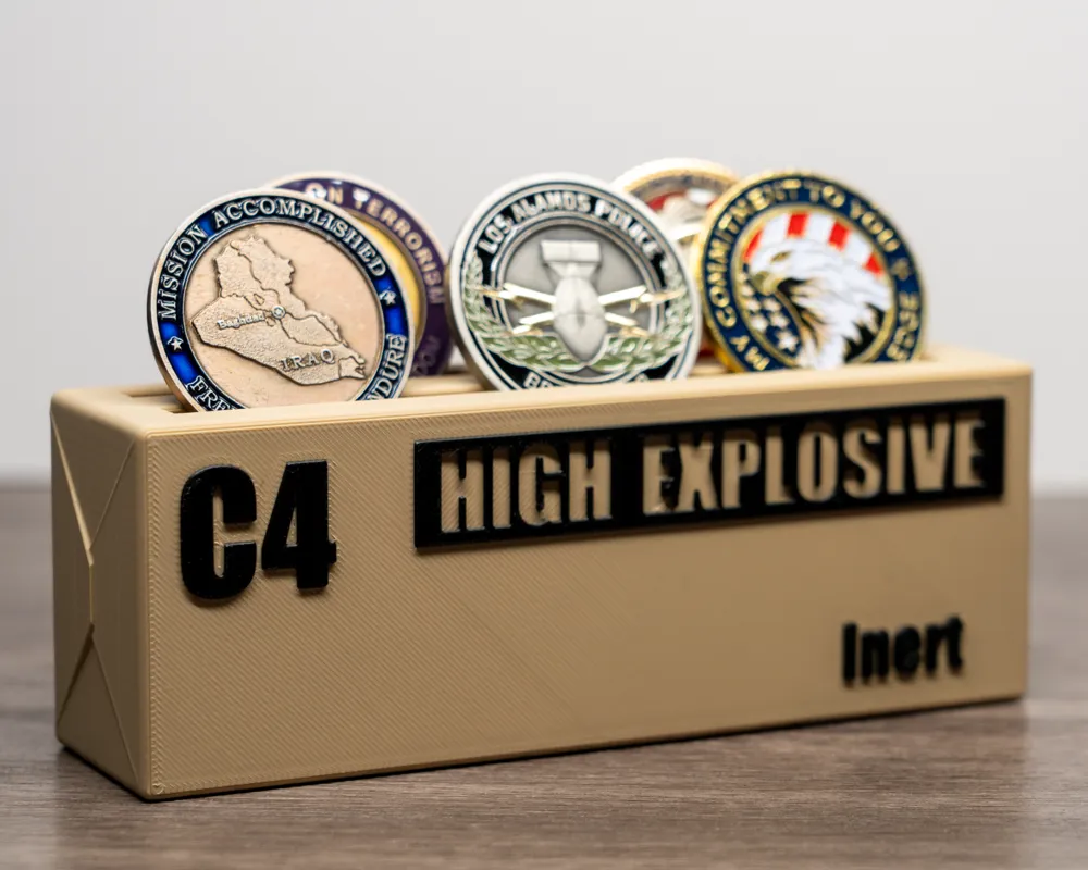 C4 Brick Challenge Coin Display by altair3d MakerWorld: Download Free ...