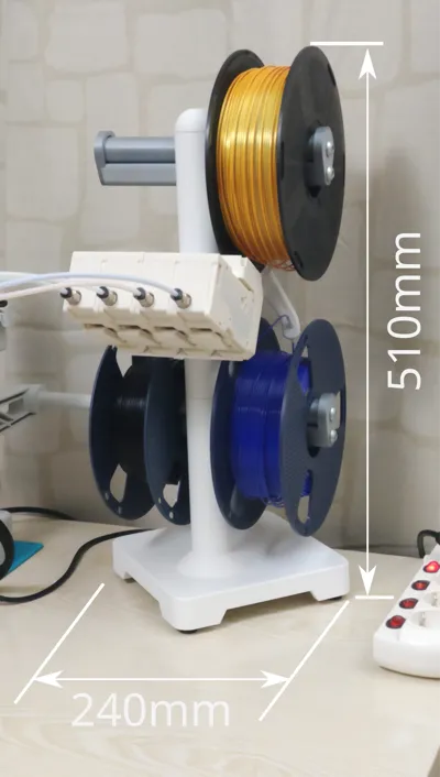 Multi spooler with bearings and bmcu holder - Free 3D Print Model ...