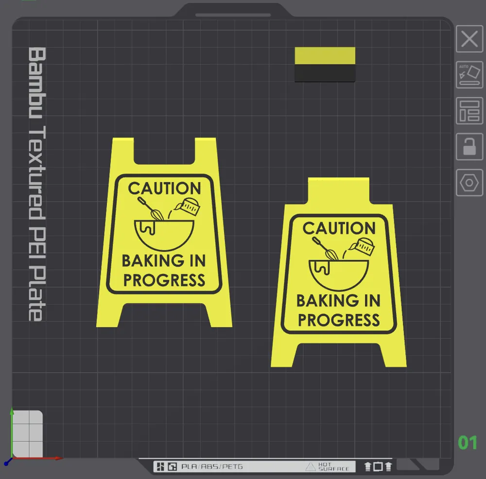 Caution Baking In Progress Wet Floor Sign by csankey6 - MakerWorld