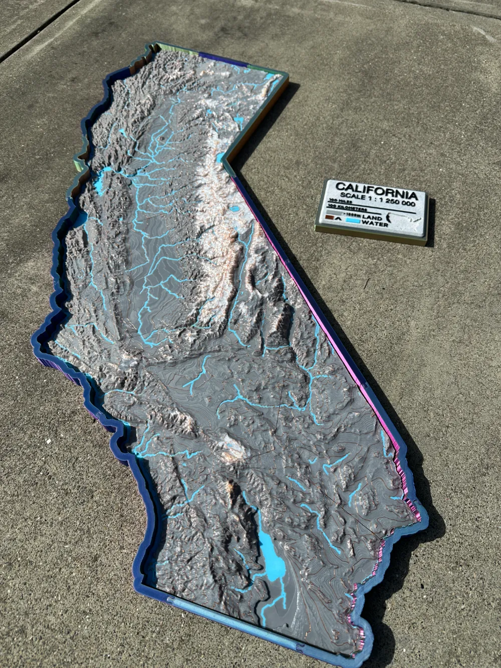California Hex Puzzle Topographic Map with Streams - Free 3D Print ...