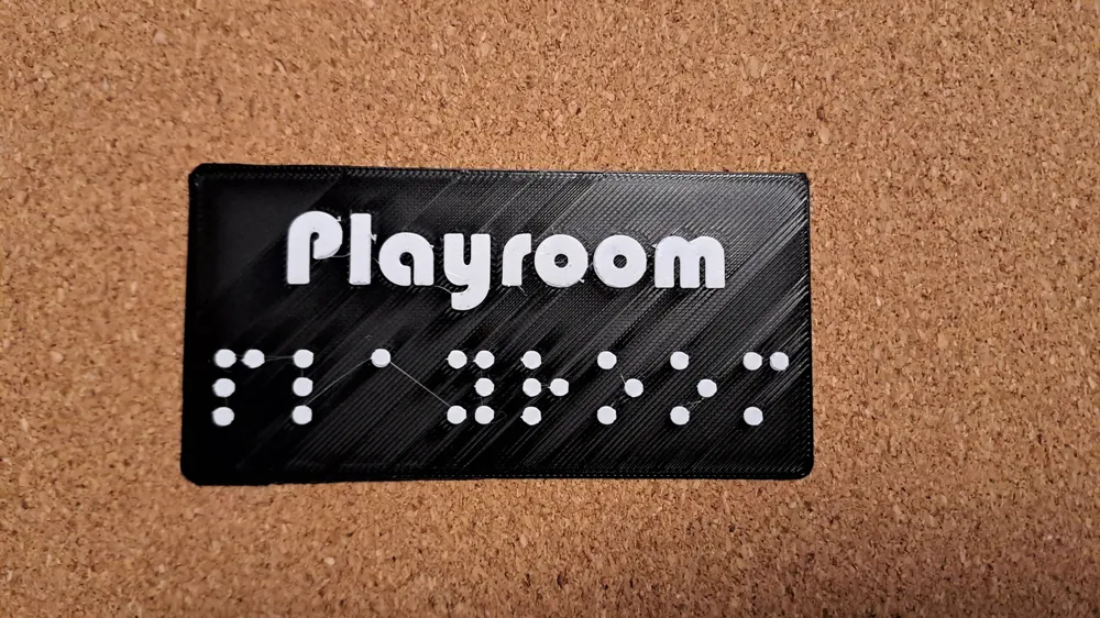 Braille Name - Playroom Nameplate by 3DPS-J - MakerWorld