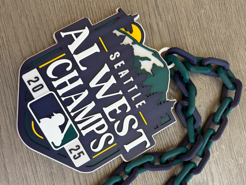 Seattle Mariners 2025 AL West Champs Oversize Logo by Dan Bogart ...