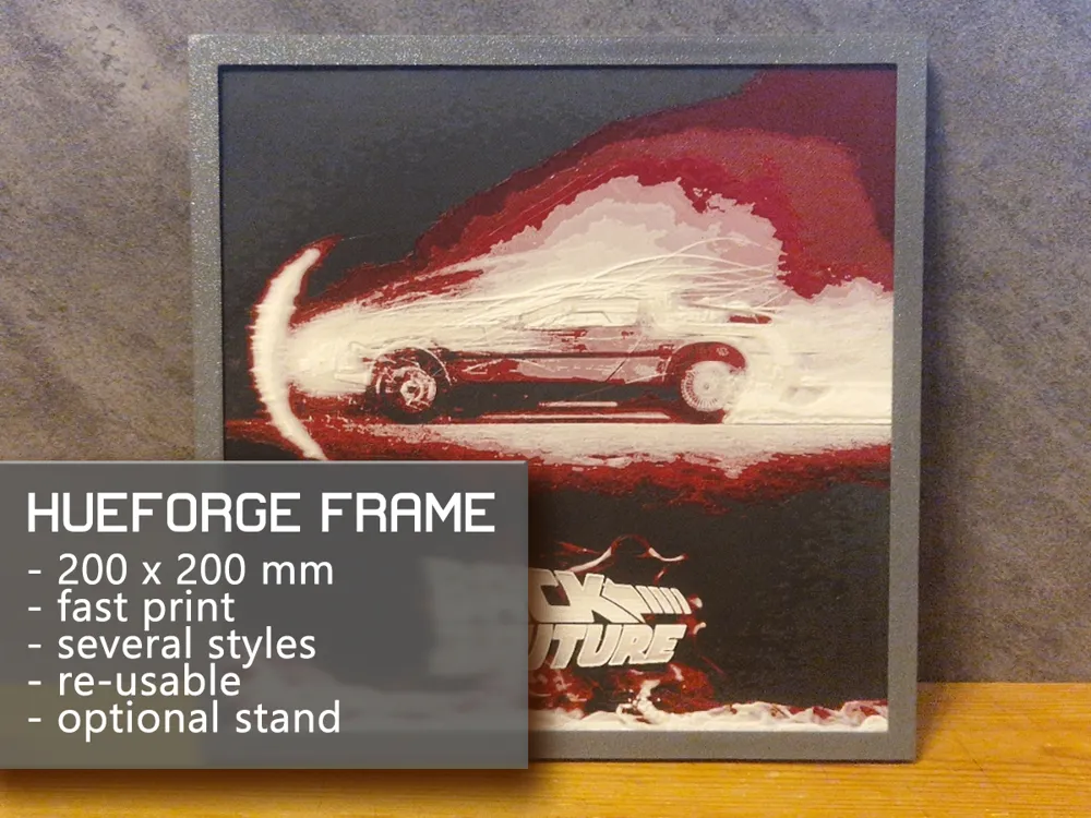 HueForge frame, reuseable (with optional stand and wall hanger), 4 ...