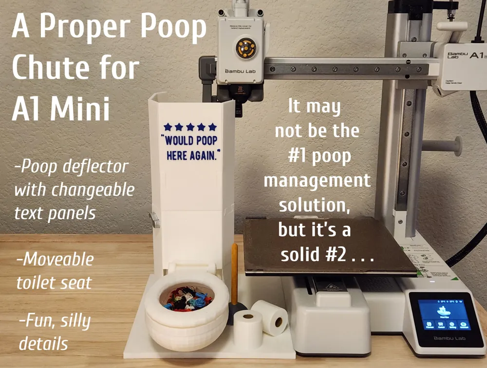 The Proper Poop Chute- Purge Solution for A1 Mini - Free 3D Print Model ...