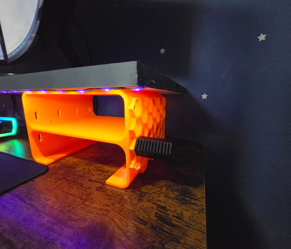 Modern Monitor Stand w/ Honeycomb and Skadis mount by Made with Plastic ...