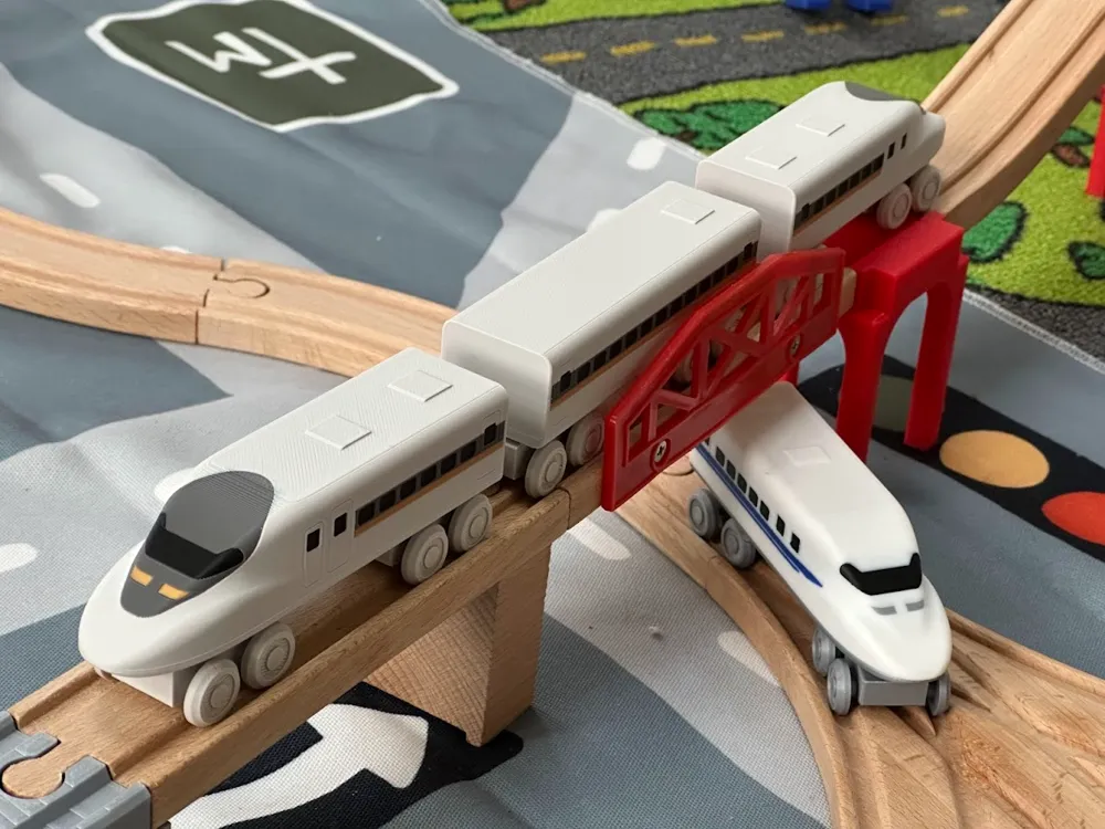 "Shinkansen" Bullet Train Set for Wooden Tracks - Free 3D Print Model ...
