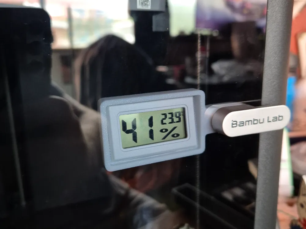 Glass Door Digital Thermometer Hygrometer for P1S, X1, X1C by JLA1mini - MakerWorld