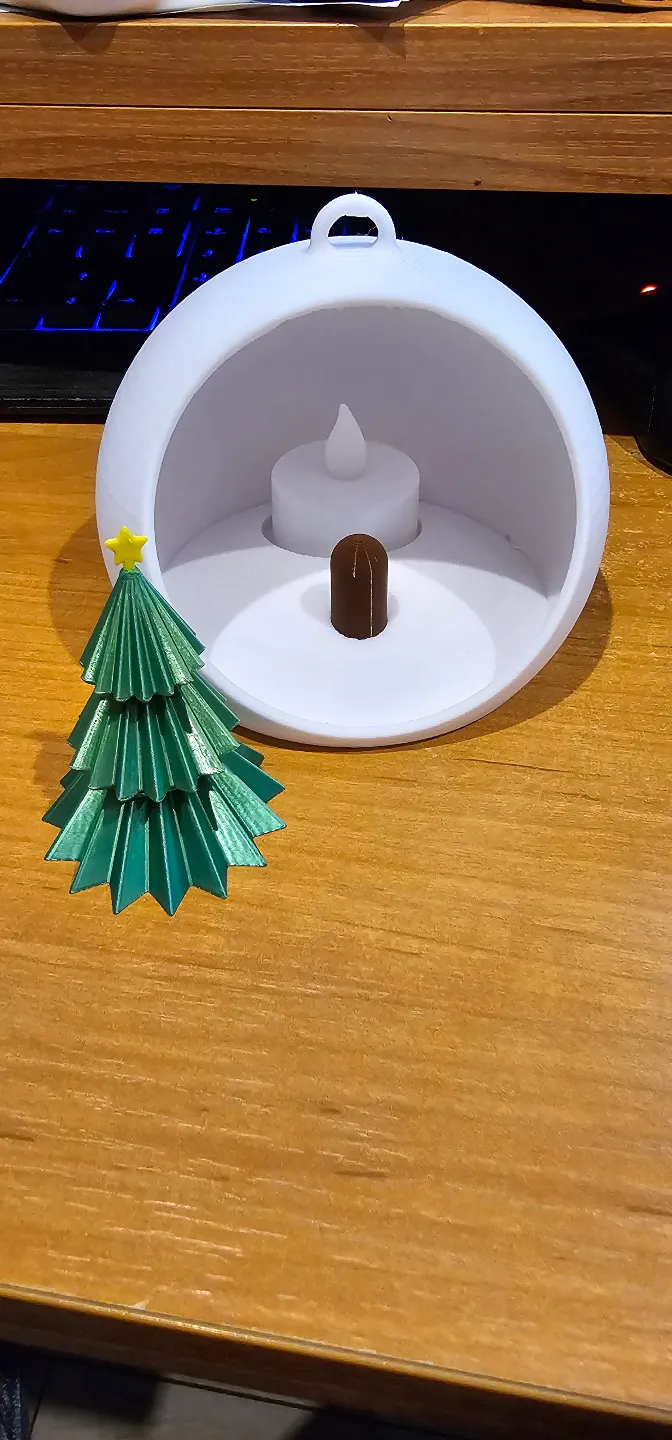 Lampara de té con forma de adorno navideño por Emashi MakerWorld: Descarga Modelos 3D Gratuitos