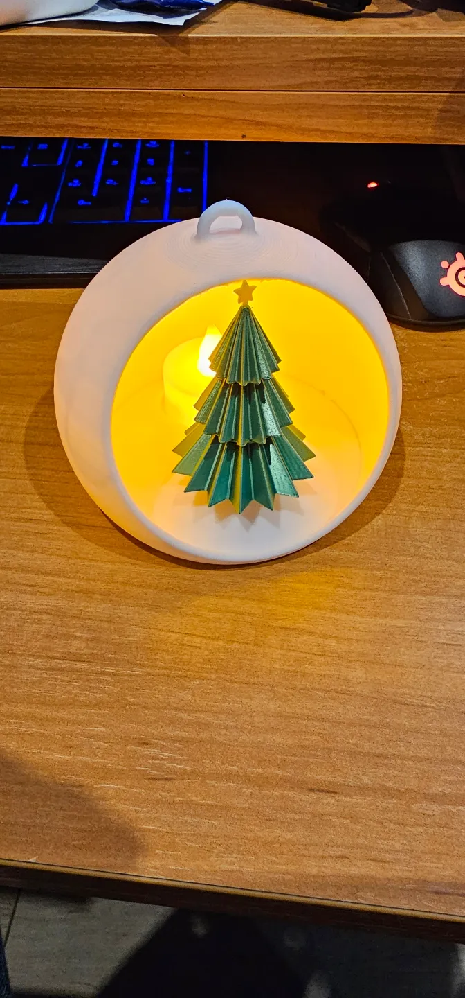 Lampara de té con forma de adorno navideño por Emashi MakerWorld: Descarga Modelos 3D Gratuitos