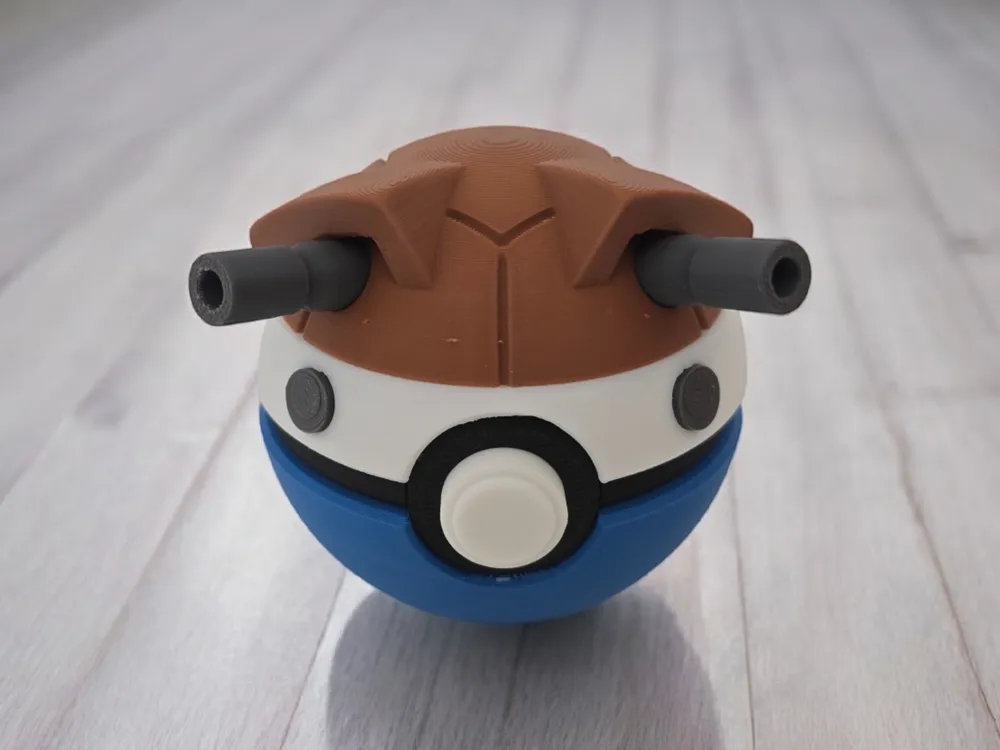 #0009 Blastoise Pokéball - Multiparts - Free 3D Print Model - MakerWorld