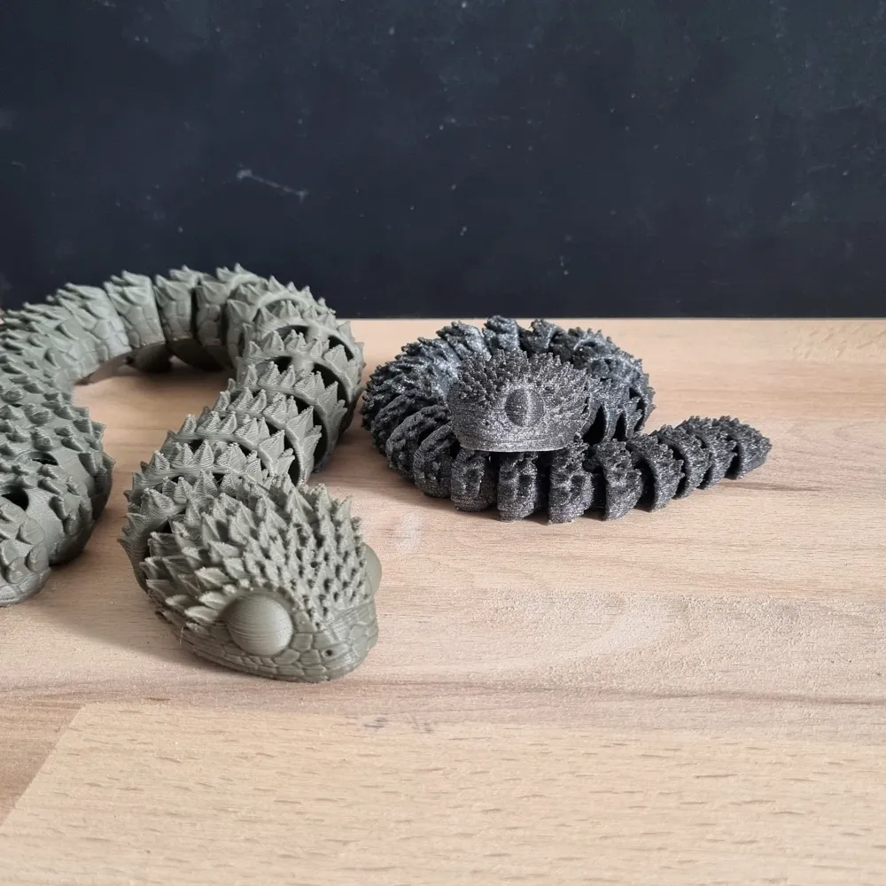 Flexible Articulated Dragon Snake Baby and Adult - Free 3D Print Model ...