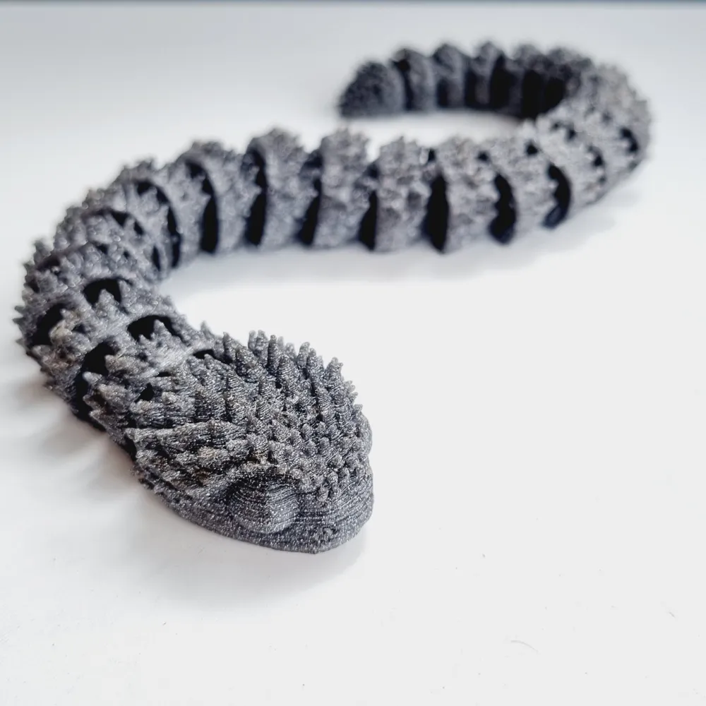 Flexible Articulated Dragon Snake Baby and Adult - Free 3D Print Model ...