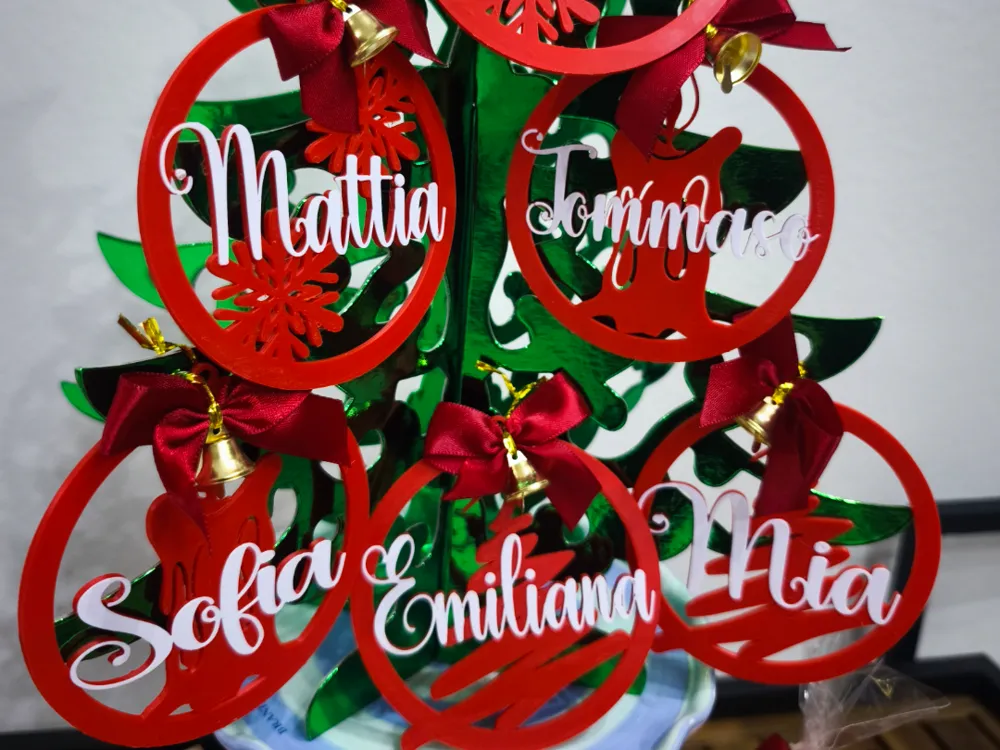 Christmas tree ornament kit with names and decorations - Free 3D Print ...