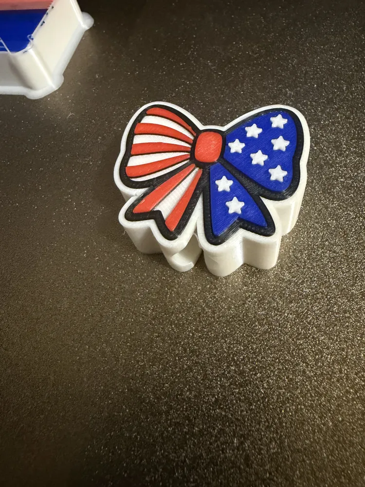 USA Flag Bow Straw Topper - Free 3D Print Model - MakerWorld
