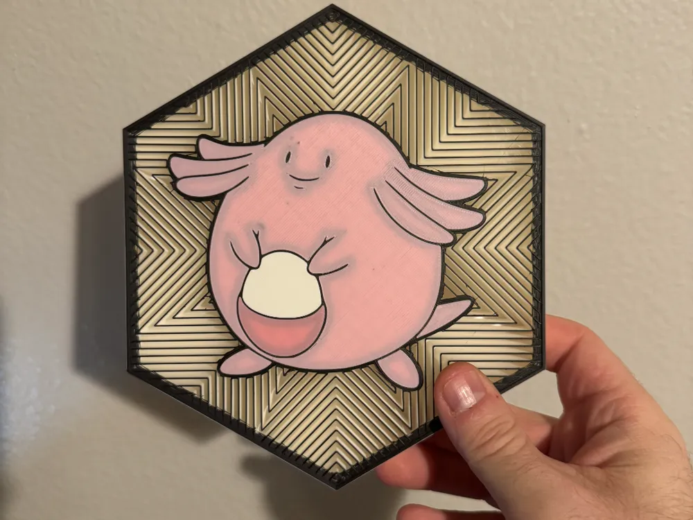 #113 Chansey Hex Wall Art by Laced Up Prints - MakerWorld