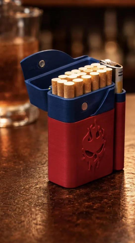Cigarette box with lighter (BIC) - Free 3D Print Model - MakerWorld