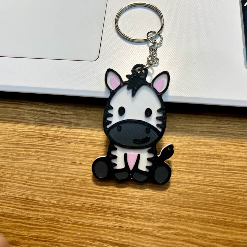 Cute Zebra Keychain by az - MakerWorld