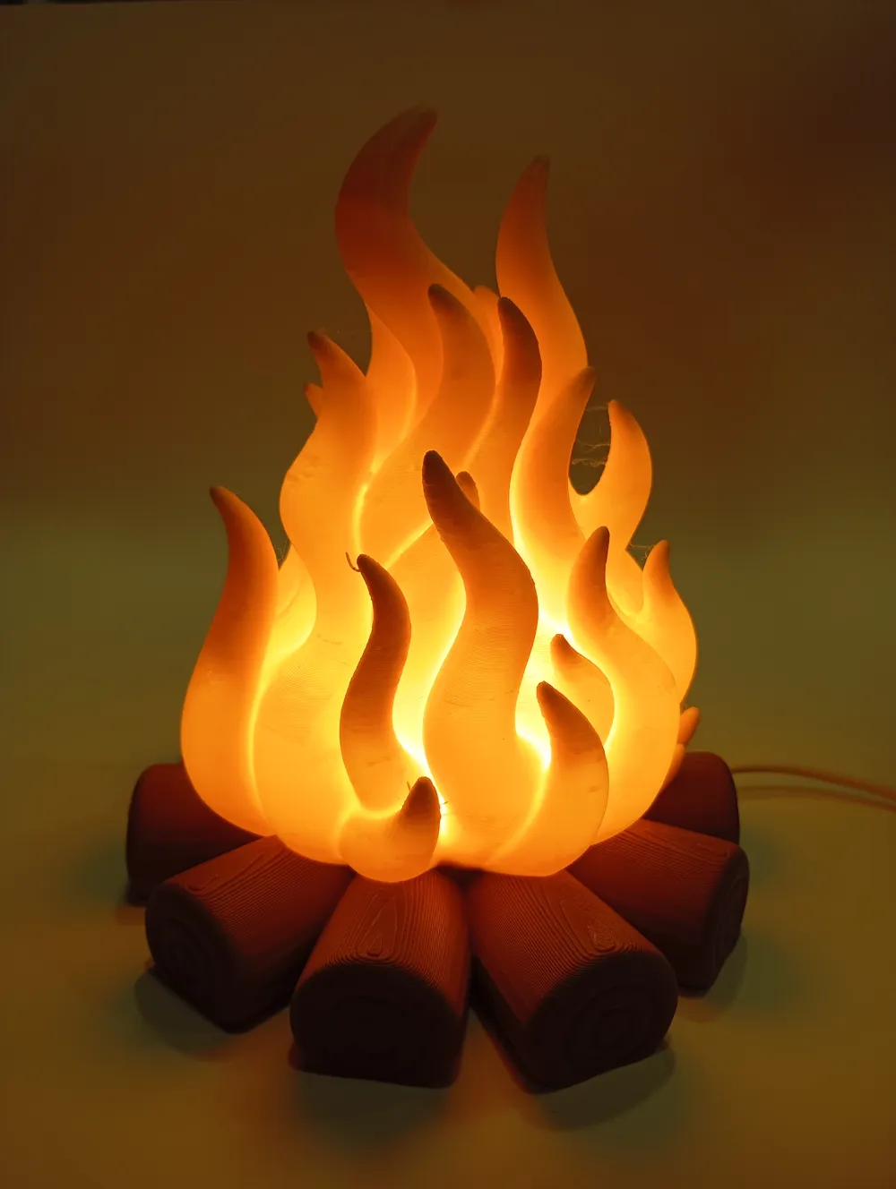 wood camp fire lamp led kit 001 and tealight - Free 3D Print Model ...