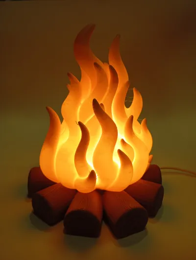 wood camp fire lamp led kit 001 and tealight - Free 3D Print Model ...