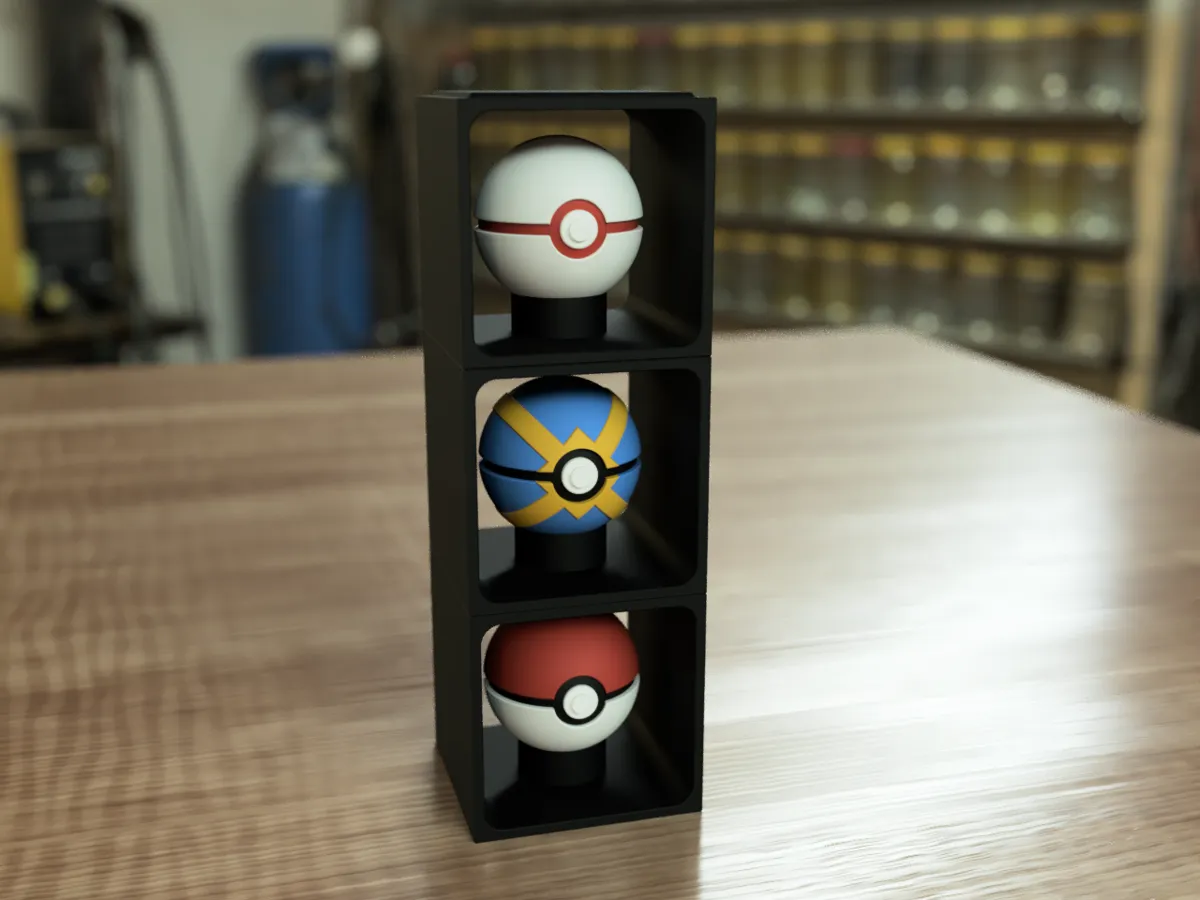 Pokeball Stackable Display Stand - Free 3D Print Model - MakerWorld