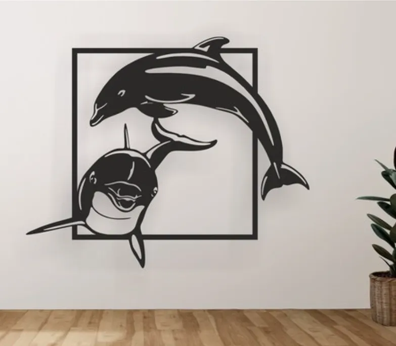 Wall Art: two dolphins in a frame by palumbus MakerWorld: Download Free ...