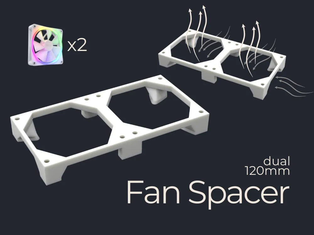 Bottom Fan Spacer for PC Case (Dual 120mm) - Free 3D Print Model ...