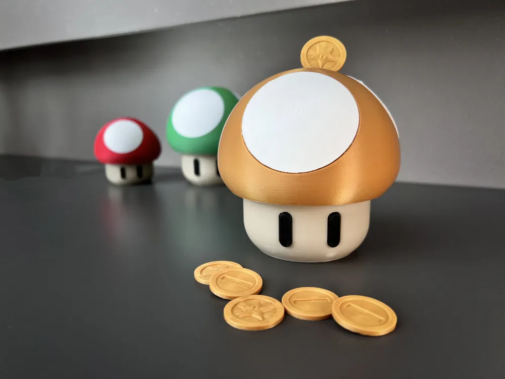 Super mushroom Piggy Bank Money Bank - Free 3D Print Model - MakerWorld