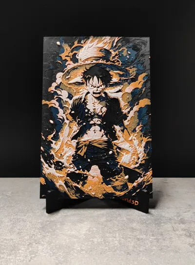 Luffy portrait from OnePiece (4 Colors Filament Painting) - HueForge by ...