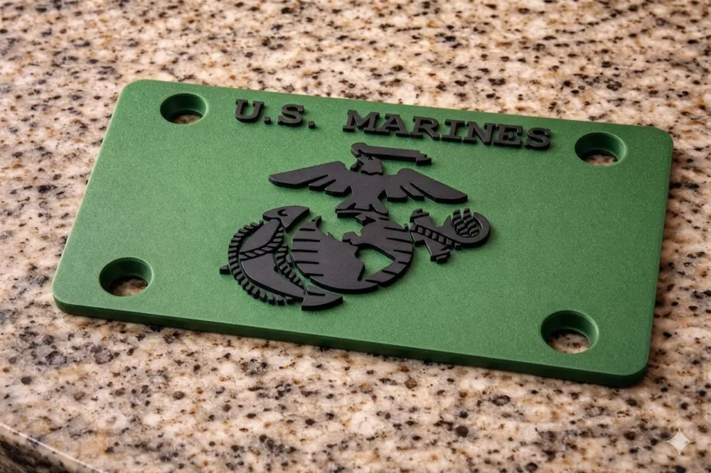 Marine Corps License Plate New EGA Logo - Free 3D Print Model - MakerWorld