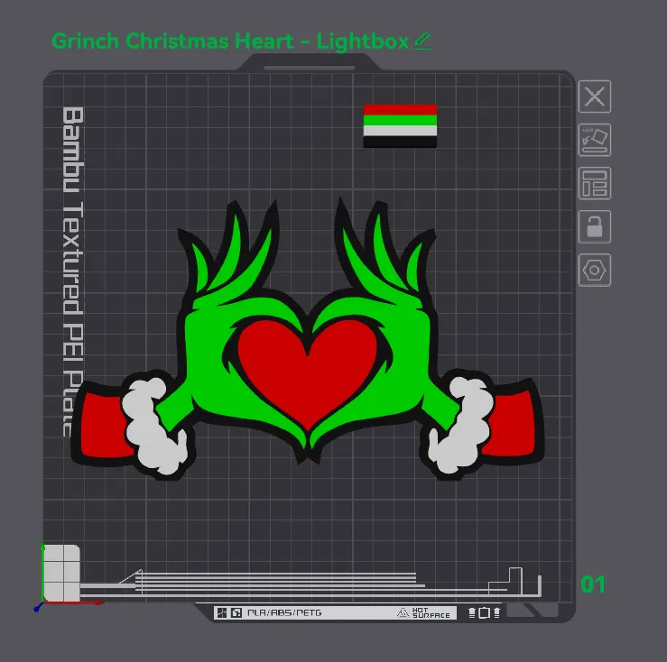 Grinch Christmas Heart - 2D Wallart by Love Prints - MakerWorld
