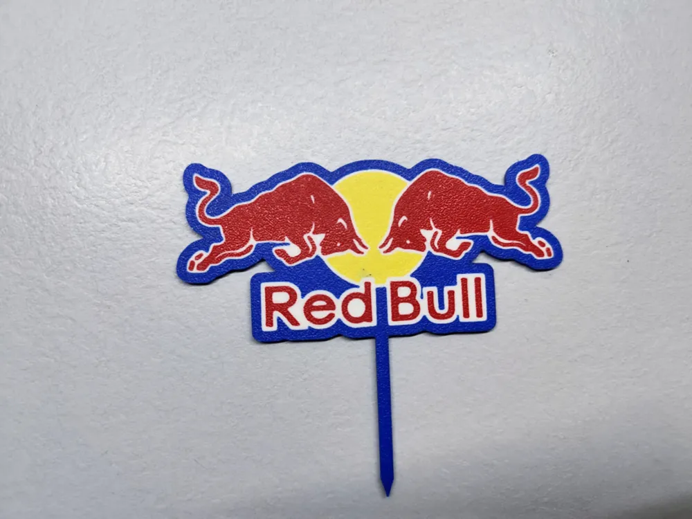 Red bull logo topper - Free 3D Print Model - MakerWorld
