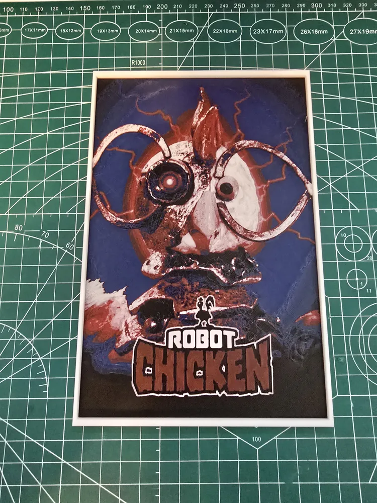 Robot Chicken Poster — Hueforge Artwork by Lumpy3D MakerWorld: Download Free 3D Models