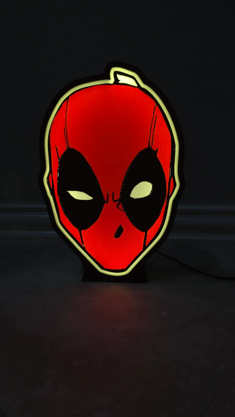 Deadpool Head Lightbox by Nik - MakerWorld