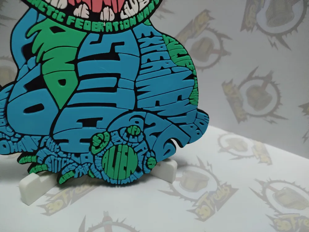 Stitch - Disney - Calligram Wallart by kraciboy - MakerWorld