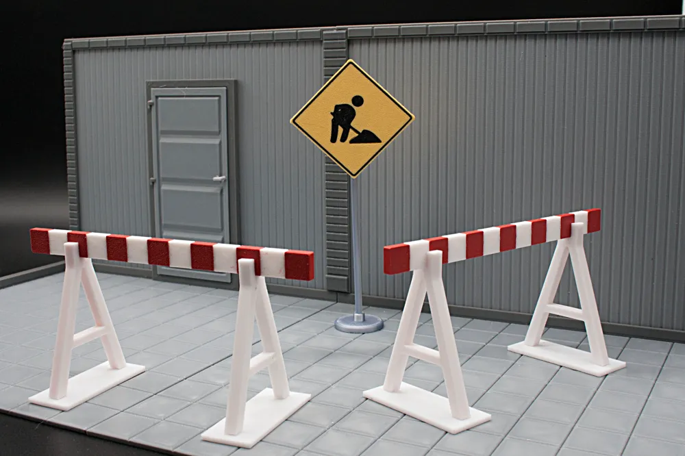 Miniature road barricade simple for diorama 1:18 by Wilhelmus - MakerWorld