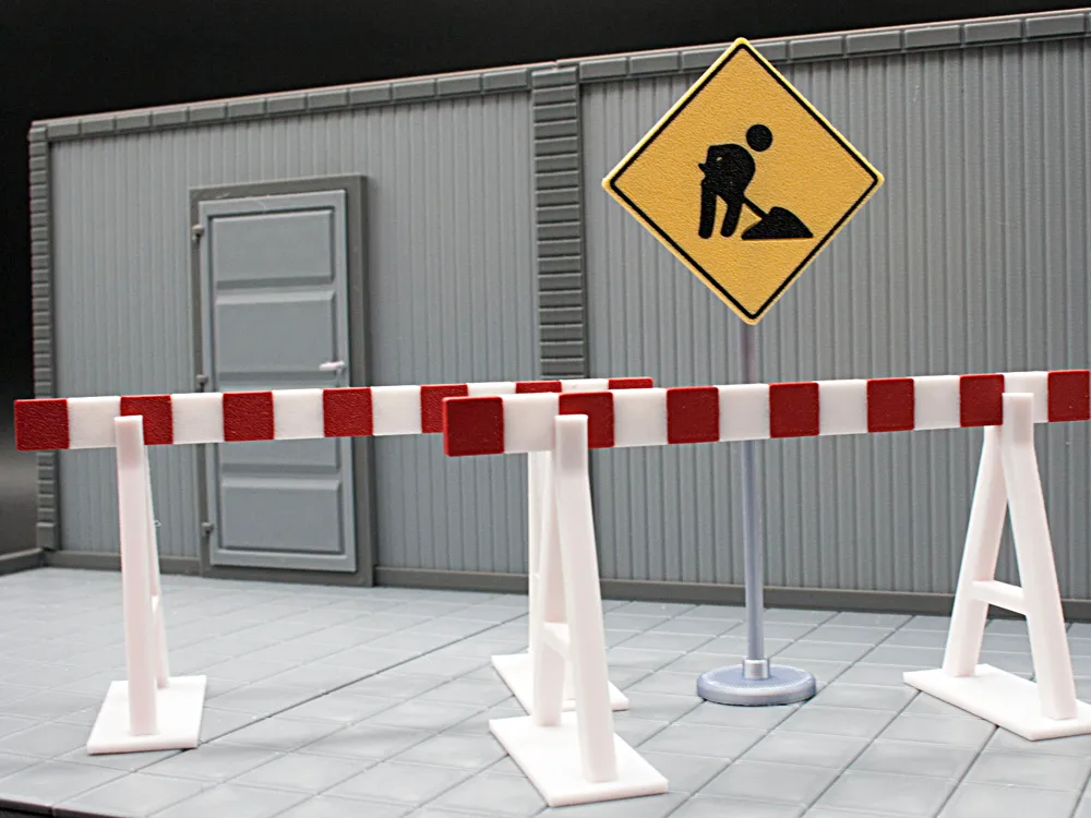 Miniature road barricade simple for diorama 1:18 by Wilhelmus - MakerWorld