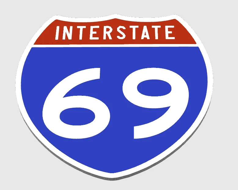 Interstate 69 Sign, and Keychain by BigBluFish - MakerWorld