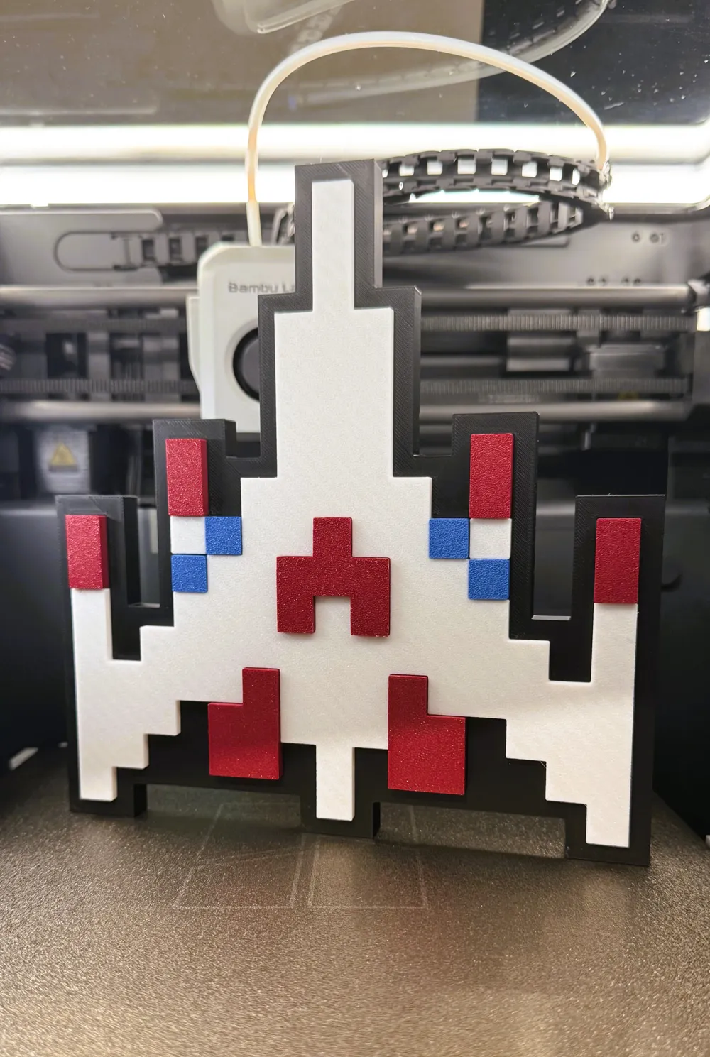 Galaga Ship (NO AMS) Wall Art - Free 3D Print Model - MakerWorld