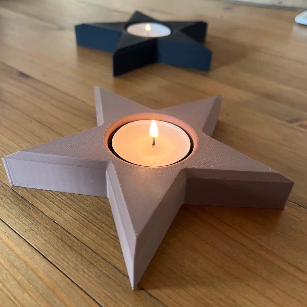 Star - tea light holder by WunderWerkMakerWorld: Download Free 3D Models