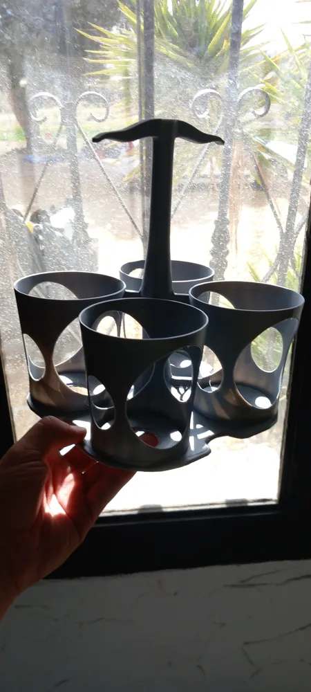 Fast food drink/beverage holder 4 slots. - Free 3D Print Model - MakerWorld